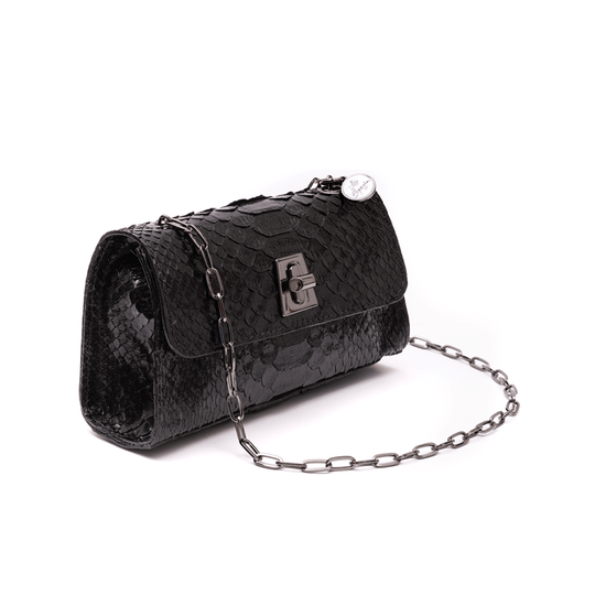 Bolsa Ava Ônix Python Preto - laspeziaweb